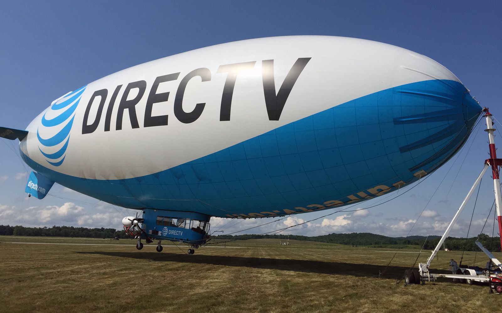 DIRECTV blimp is based at Orange County Airport for Subway Series