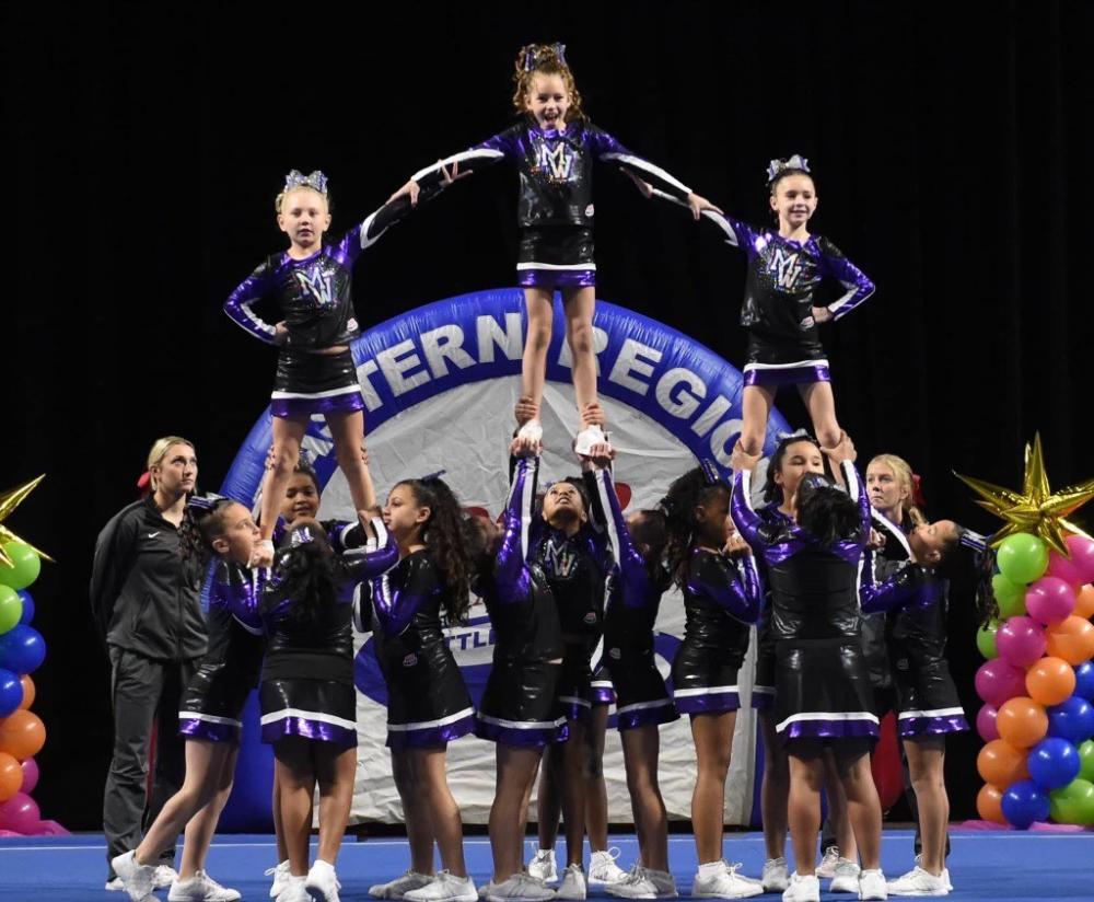 Megawatt power of Pop Warner MW Mitey Mite Cheer team on display nationally